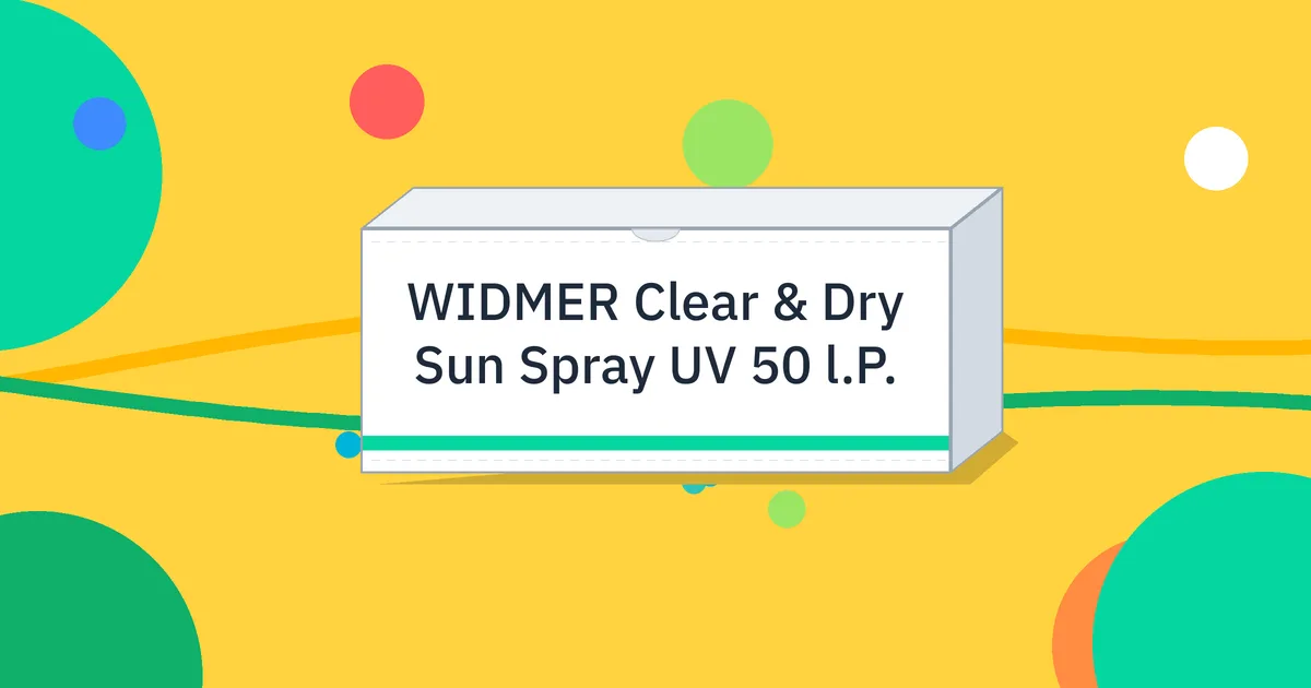 Symbolbild: Packung mit der Aufschrift WIDMER Clear & Dry Sun Spray UV 50 l.P. (PZN 18442000) – Verfügbarkeit und Bezug in Apotheken in Frankfurt am Main