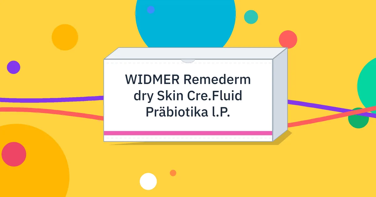 Symbolbild: Packung mit der Aufschrift WIDMER Remederm dry Skin Cre.Fluid Präbiotika l.P. (PZN 19747575) – Verfügbarkeit und Bezug in Apotheken in Frankfurt am Main