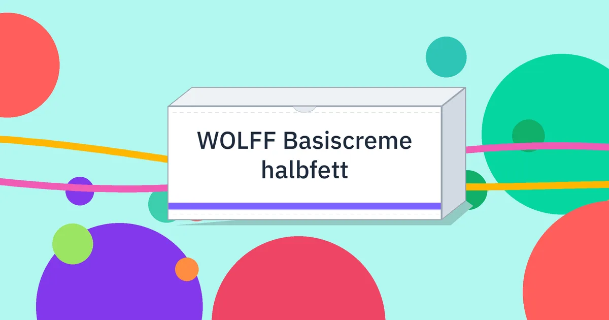 Symbolbild: Packung mit der Aufschrift WOLFF Basiscreme halbfett (PZN 09755757) – Verfügbarkeit und Bezug in Apotheken in Frankfurt am Main