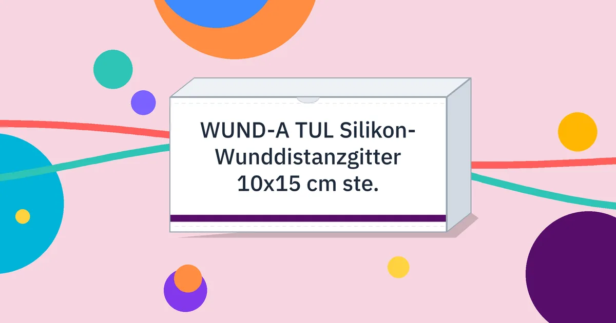 Symbolbild: Packung mit der Aufschrift WUND-A TUL Silikon-Wunddistanzgitter 10x15 cm ste. (PZN 20159671) – Verfügbarkeit und Bezug in Apotheken in Frankfurt am Main