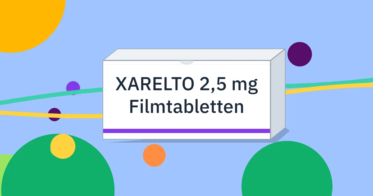 Symbolbild: Packung mit der Aufschrift XARELTO 2,5 mg Filmtabletten (PZN 09676408) – Verfügbarkeit und Bezug in Apotheken in Frankfurt am Main