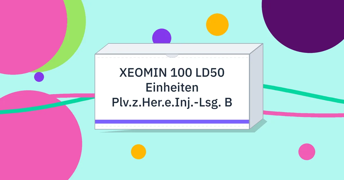 Symbolbild: Packung mit der Aufschrift XEOMIN 100 LD50 Einheiten Plv.z.Her.e.Inj.-Lsg. B (PZN 07701817) – Verfügbarkeit und Bezug in Apotheken in Frankfurt am Main