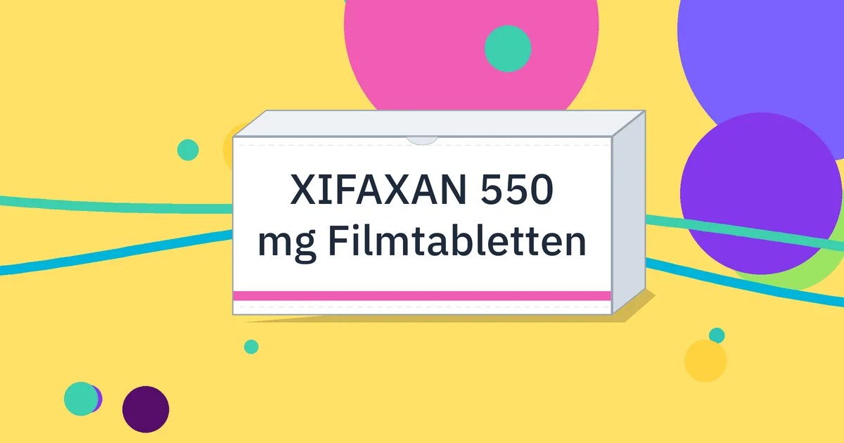 Symbolbild: Packung mit der Aufschrift XIFAXAN 550 mg Filmtabletten (PZN 14041451) – Verfügbarkeit und Bezug in Apotheken in Frankfurt am Main