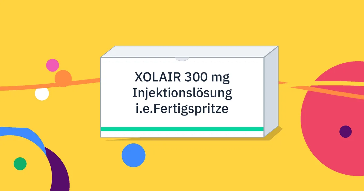 Symbolbild: Packung mit der Aufschrift XOLAIR 300 mg Injektionslösung i.e.Fertigspritze (PZN 18036866) – Verfügbarkeit und Bezug in Apotheken in Frankfurt am Main