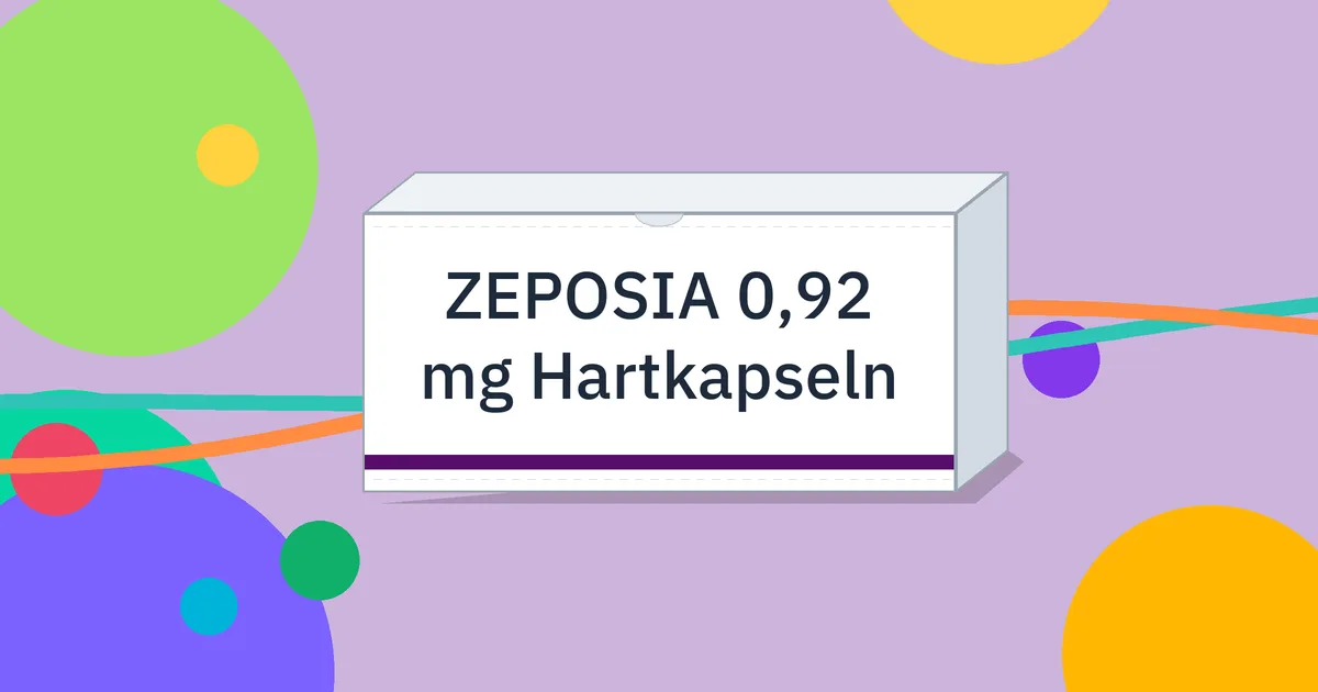 Symbolbild: Packung mit der Aufschrift ZEPOSIA 0,92 mg Hartkapseln (PZN 18367511) – Verfügbarkeit und Bezug in Apotheken in Frankfurt am Main