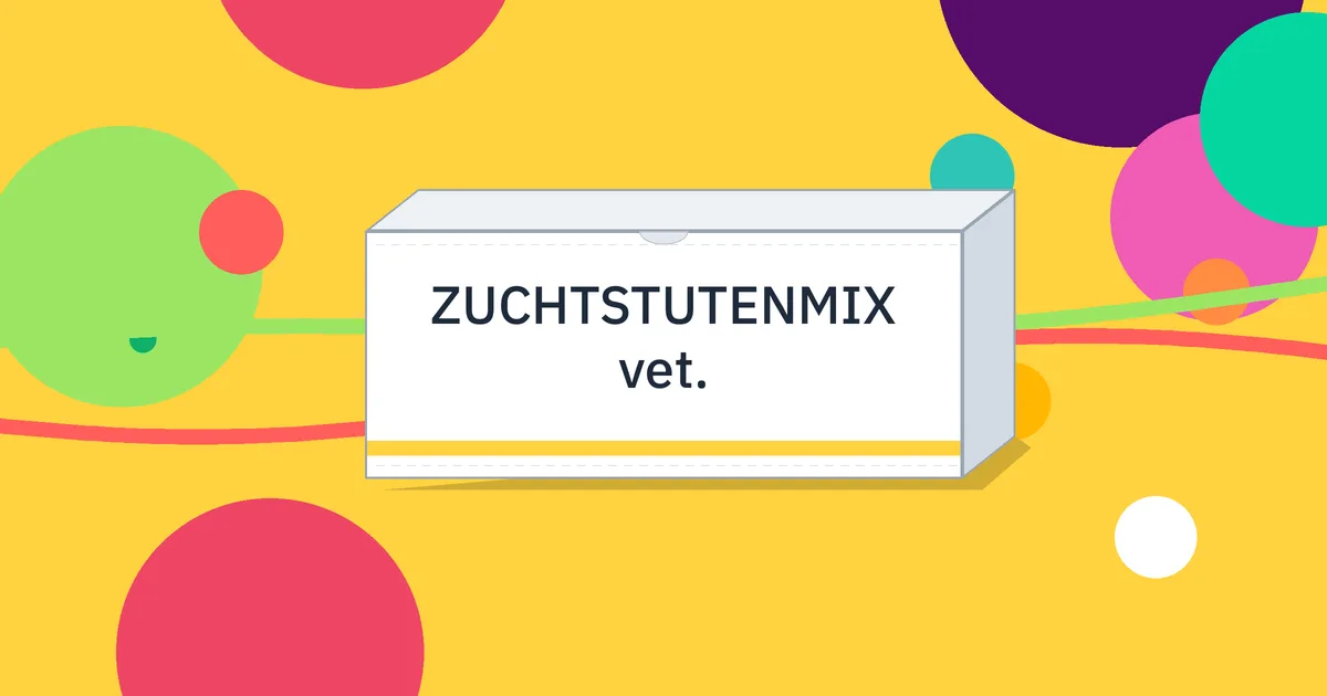 Symbolbild: Packung mit der Aufschrift ZUCHTSTUTENMIX vet. (PZN 09331916) – Verfügbarkeit und Bezug in Apotheken in Frankfurt am Main