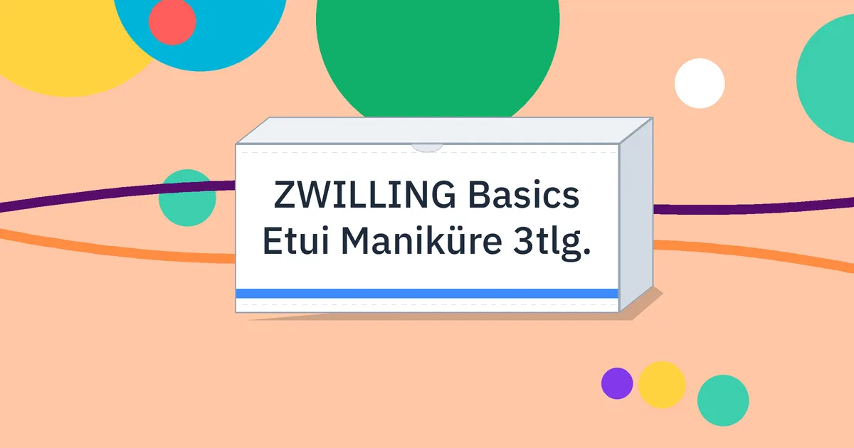 Symbolbild: Packung mit der Aufschrift ZWILLING Basics Etui Maniküre 3tlg. (PZN 19639058) – Verfügbarkeit und Bezug in Apotheken in Frankfurt am Main