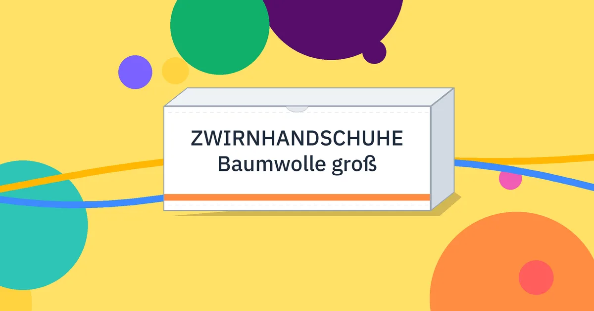 Symbolbild: Packung mit der Aufschrift ZWIRNHANDSCHUHE Baumwolle groß (PZN 12500825) – Verfügbarkeit und Bezug in Apotheken in Frankfurt am Main