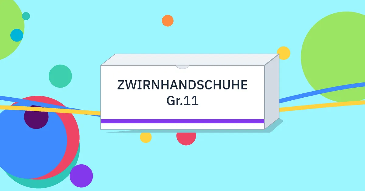 Symbolbild: Packung mit der Aufschrift ZWIRNHANDSCHUHE Gr.11 (PZN 08898555) – Verfügbarkeit und Bezug in Apotheken in Frankfurt am Main