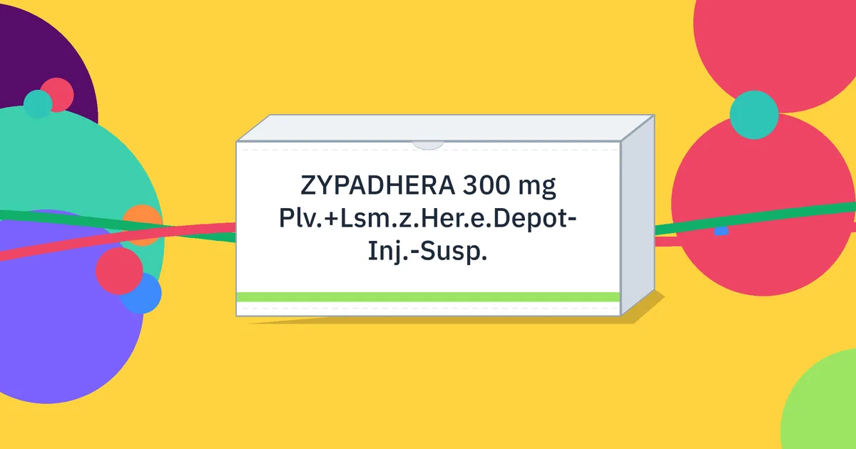 Symbolbild: Packung mit der Aufschrift ZYPADHERA 300 mg Plv.+Lsm.z.Her.e.Depot-Inj.-Susp. (PZN 15416054) – Verfügbarkeit und Bezug in Apotheken in Frankfurt am Main
