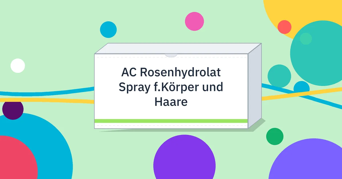 Symbolbild: Packung mit der Aufschrift AC Rosenhydrolat Spray f.Körper und Haare (PZN 15785432) – Verfügbarkeit und Bezug in Apotheken in Frankfurt am Main