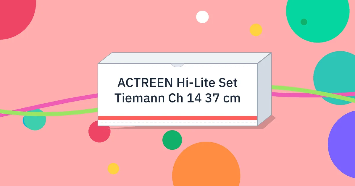 Symbolbild: Packung mit der Aufschrift ACTREEN Hi-Lite Set Tiemann Ch 14 37 cm (PZN 11311878) – Verfügbarkeit und Bezug in Apotheken in Frankfurt am Main