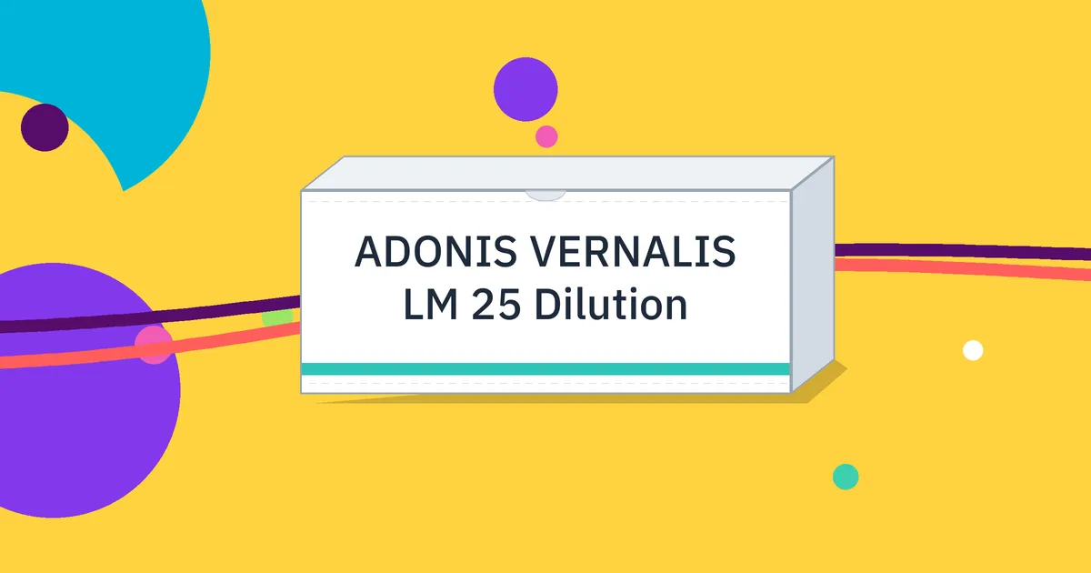 Symbolbild: Packung mit der Aufschrift ADONIS VERNALIS LM 25 Dilution (PZN 12755092) – Verfügbarkeit und Bezug in Apotheken in Frankfurt am Main