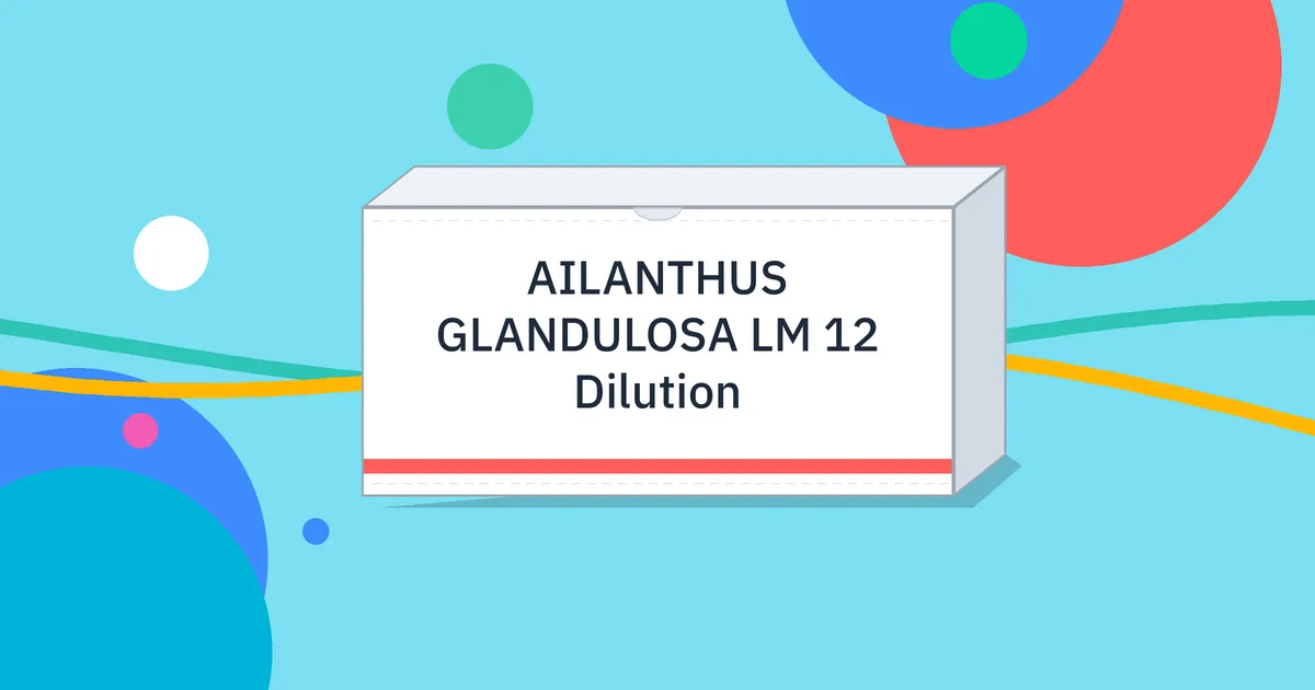Symbolbild: Packung mit der Aufschrift AILANTHUS GLANDULOSA LM 12 Dilution (PZN 13307846) – Verfügbarkeit und Bezug in Apotheken in Frankfurt am Main