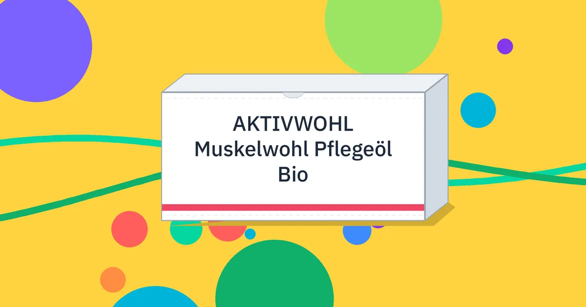 Symbolbild: Packung mit der Aufschrift AKTIVWOHL Muskelwohl Pflegeöl Bio (PZN 18244323) – Verfügbarkeit und Bezug in Apotheken in Frankfurt am Main