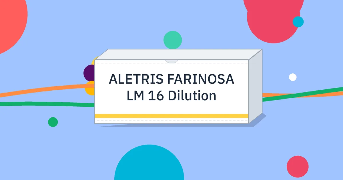 Symbolbild: Packung mit der Aufschrift ALETRIS FARINOSA LM 16 Dilution (PZN 13309727) – Verfügbarkeit und Bezug in Apotheken in Frankfurt am Main