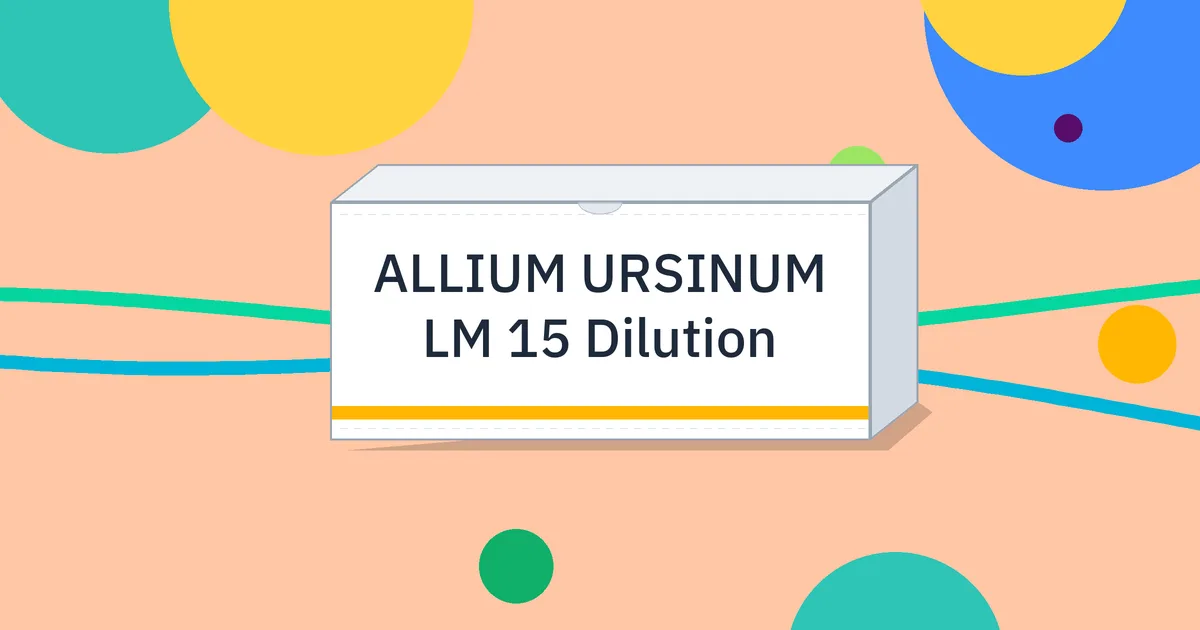 Symbolbild: Packung mit der Aufschrift ALLIUM URSINUM LM 15 Dilution (PZN 12757122) – Verfügbarkeit und Bezug in Apotheken in Frankfurt am Main