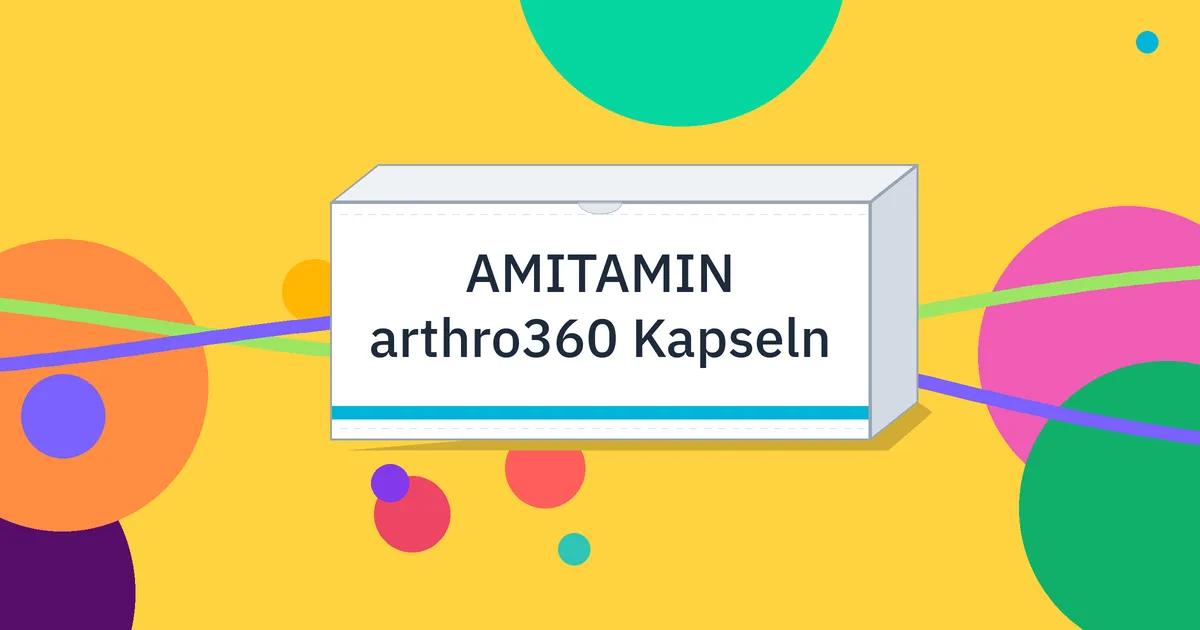Symbolbild: Packung mit der Aufschrift AMITAMIN arthro360 Kapseln (PZN 07689269) – Verfügbarkeit und Bezug in Apotheken in Frankfurt am Main