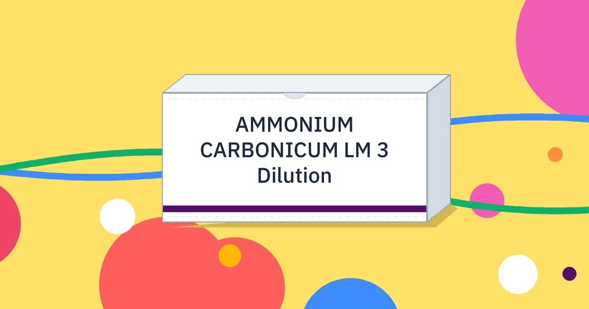 Symbolbild: Packung mit der Aufschrift AMMONIUM CARBONICUM LM 3 Dilution (PZN 12760561) – Verfügbarkeit und Bezug in Apotheken in Frankfurt am Main