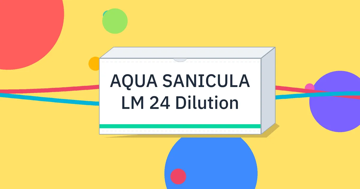 Symbolbild: Packung mit der Aufschrift AQUA SANICULA LM 24 Dilution (PZN 13382210) – Verfügbarkeit und Bezug in Apotheken in Frankfurt am Main