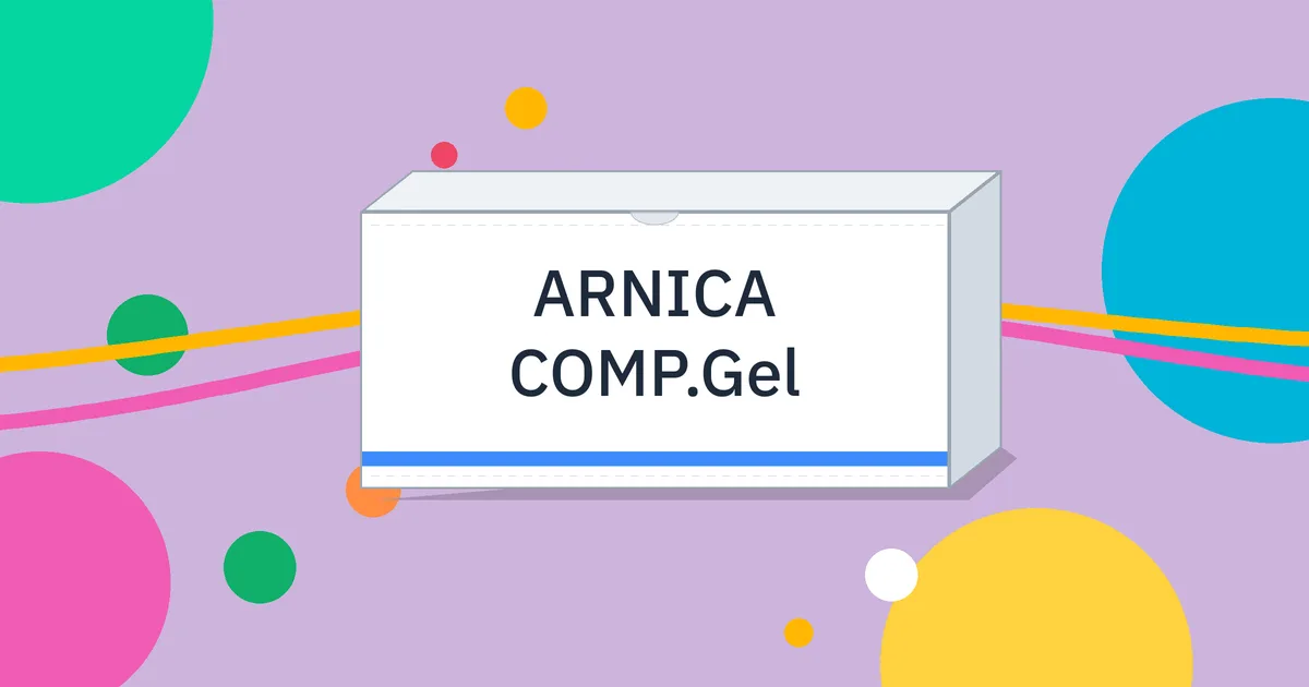 Symbolbild: Packung mit der Aufschrift ARNICA COMP.Gel (PZN 03639843) – Verfügbarkeit und Bezug in Apotheken in Frankfurt am Main