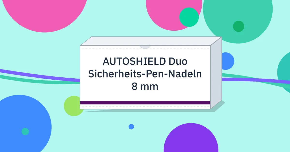 Symbolbild: Packung mit der Aufschrift AUTOSHIELD Duo Sicherheits-Pen-Nadeln 8 mm (PZN 20539882) – Verfügbarkeit und Bezug in Apotheken in Frankfurt am Main