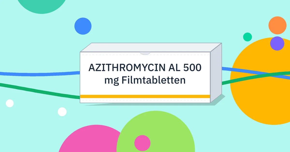 Symbolbild: Packung mit der Aufschrift AZITHROMYCIN AL 500 mg Filmtabletten (PZN 01805013) – Verfügbarkeit und Bezug in Apotheken in Frankfurt am Main