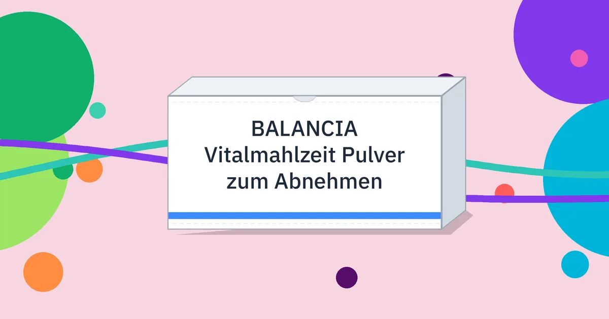 Symbolbild: Packung mit der Aufschrift BALANCIA Vitalmahlzeit Pulver zum Abnehmen (PZN 10188269) – Verfügbarkeit und Bezug in Apotheken in Frankfurt am Main