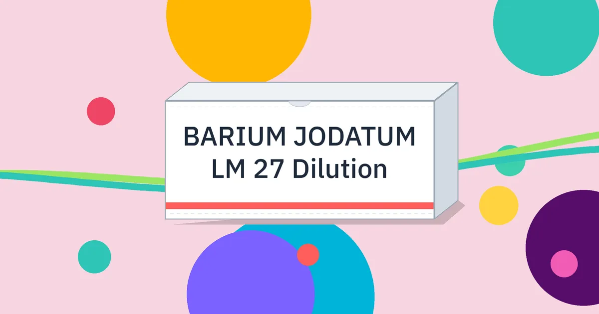 Symbolbild: Packung mit der Aufschrift BARIUM JODATUM LM 27 Dilution (PZN 12790042) – Verfügbarkeit und Bezug in Apotheken in Frankfurt am Main