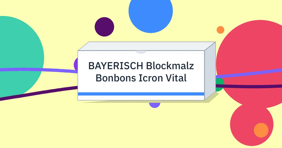 Symbolbild: Packung mit der Aufschrift BAYERISCH Blockmalz Bonbons Icron Vital (PZN 09493777) – Verfügbarkeit und Bezug in Apotheken in Frankfurt am Main
