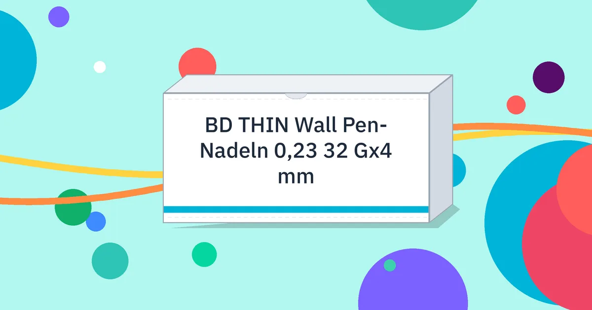 Symbolbild: Packung mit der Aufschrift BD THIN Wall Pen-Nadeln 0,23 32 Gx4 mm (PZN 16128009) – Verfügbarkeit und Bezug in Apotheken in Frankfurt am Main