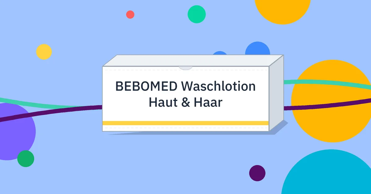 Symbolbild: Packung mit der Aufschrift BEBOMED Waschlotion Haut & Haar (PZN 19395260) – Verfügbarkeit und Bezug in Apotheken in Frankfurt am Main
