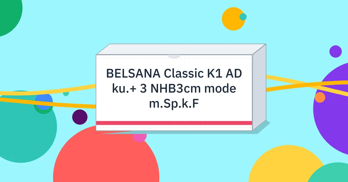 Symbolbild: Packung mit der Aufschrift BELSANA Classic K1 AD ku.+ 3 NHB3cm mode m.Sp.k.F (PZN 19255642) – Verfügbarkeit und Bezug in Apotheken in Frankfurt am Main