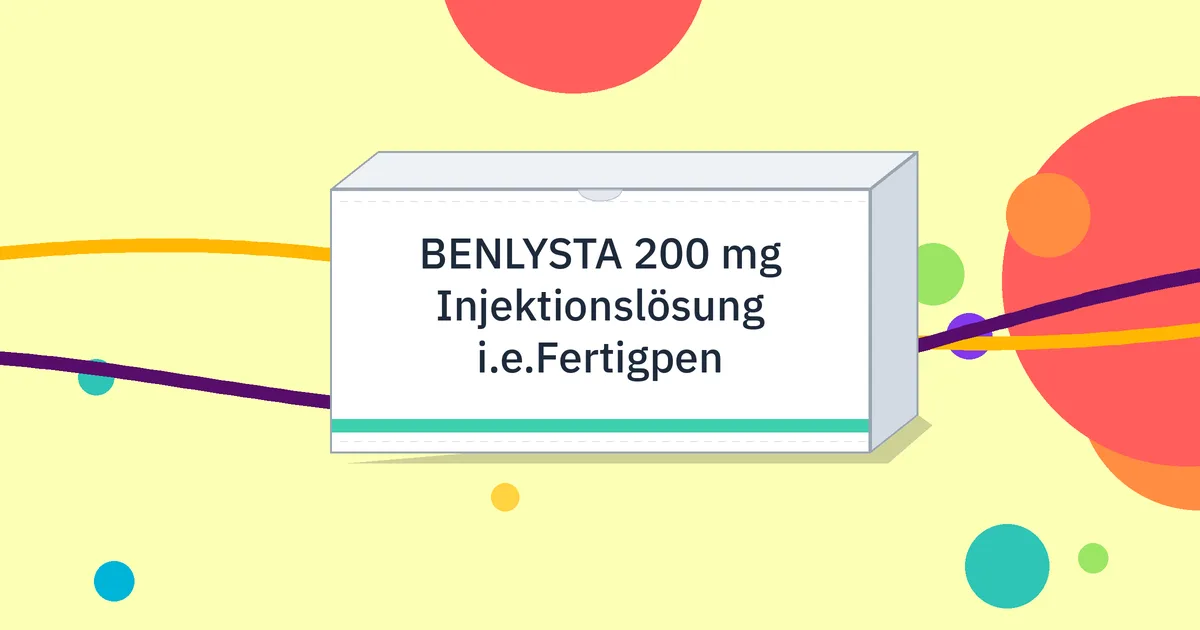 Symbolbild: Packung mit der Aufschrift BENLYSTA 200 mg Injektionslösung i.e.Fertigpen (PZN 18304806) – Verfügbarkeit und Bezug in Apotheken in Frankfurt am Main