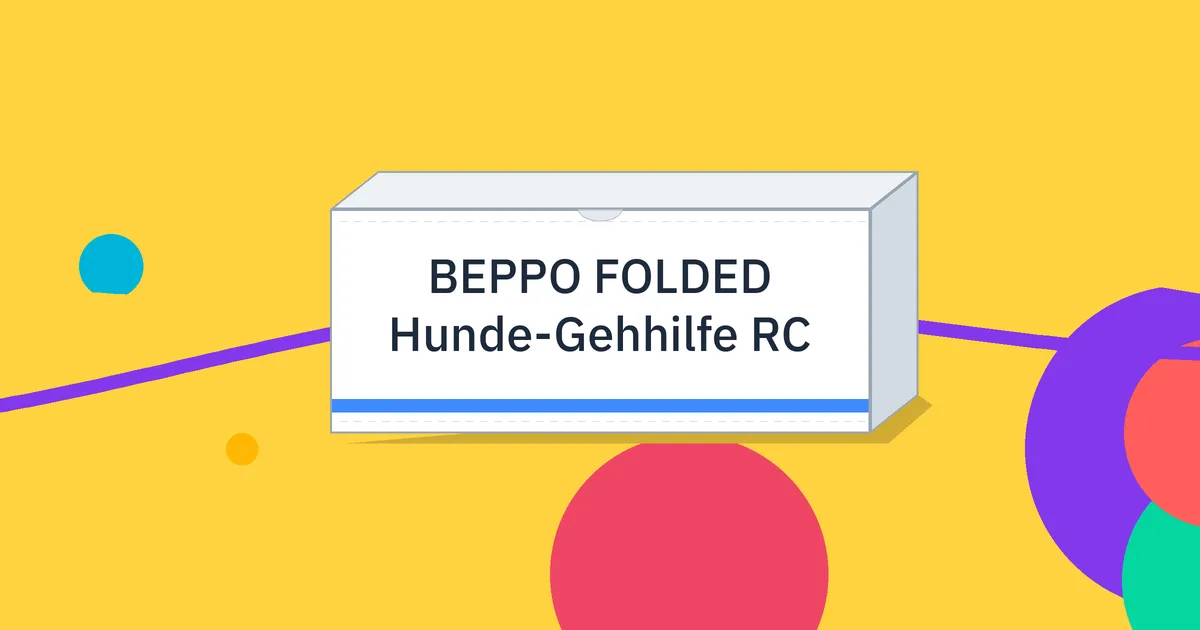 Symbolbild: Packung mit der Aufschrift BEPPO FOLDED Hunde-Gehhilfe RC (PZN 18221782) – Verfügbarkeit und Bezug in Apotheken in Frankfurt am Main