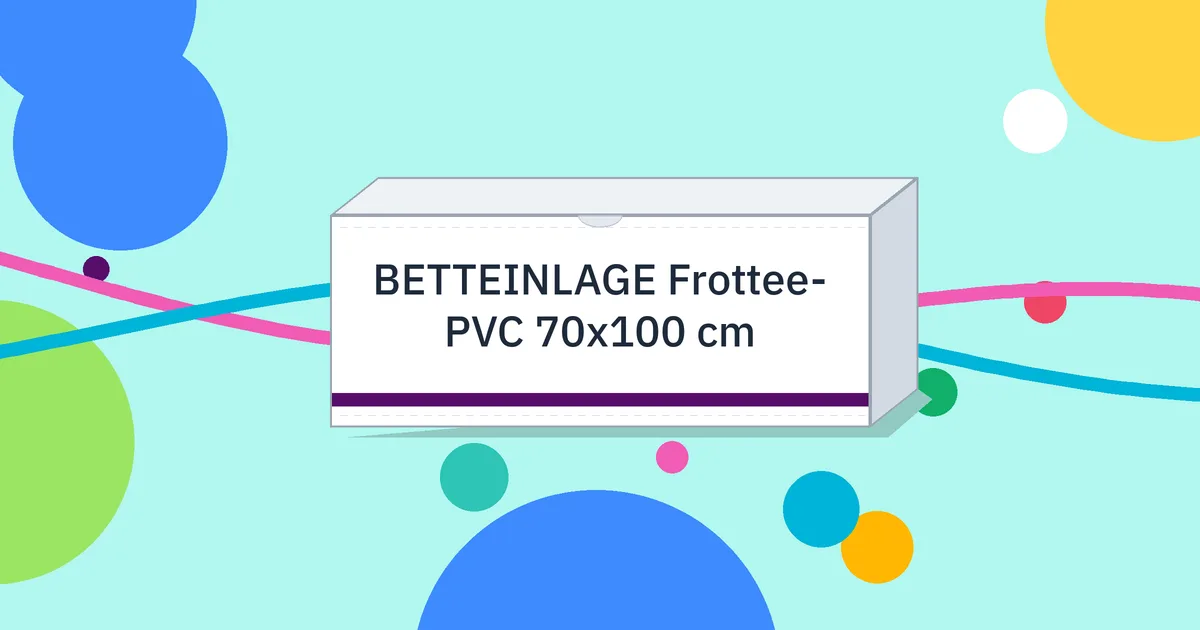 Symbolbild: Packung mit der Aufschrift BETTEINLAGE Frottee-PVC 70x100 cm (PZN 04908848) – Verfügbarkeit und Bezug in Apotheken in Frankfurt am Main