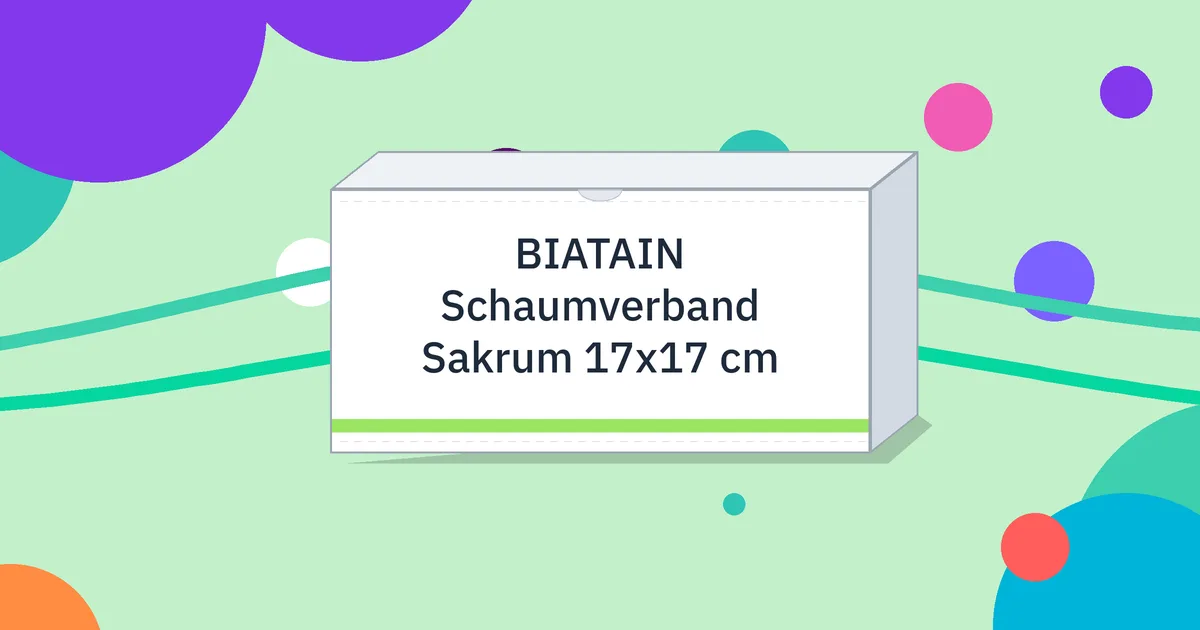Symbolbild: Packung mit der Aufschrift BIATAIN Schaumverband Sakrum 17x17 cm (PZN 18122790) – Verfügbarkeit und Bezug in Apotheken in Frankfurt am Main