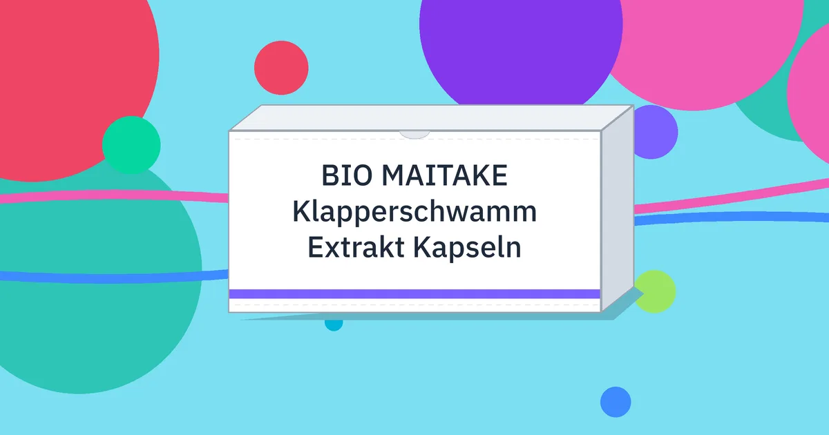 Symbolbild: Packung mit der Aufschrift BIO MAITAKE Klapperschwamm Extrakt Kapseln (PZN 15544579) – Verfügbarkeit und Bezug in Apotheken in Frankfurt am Main