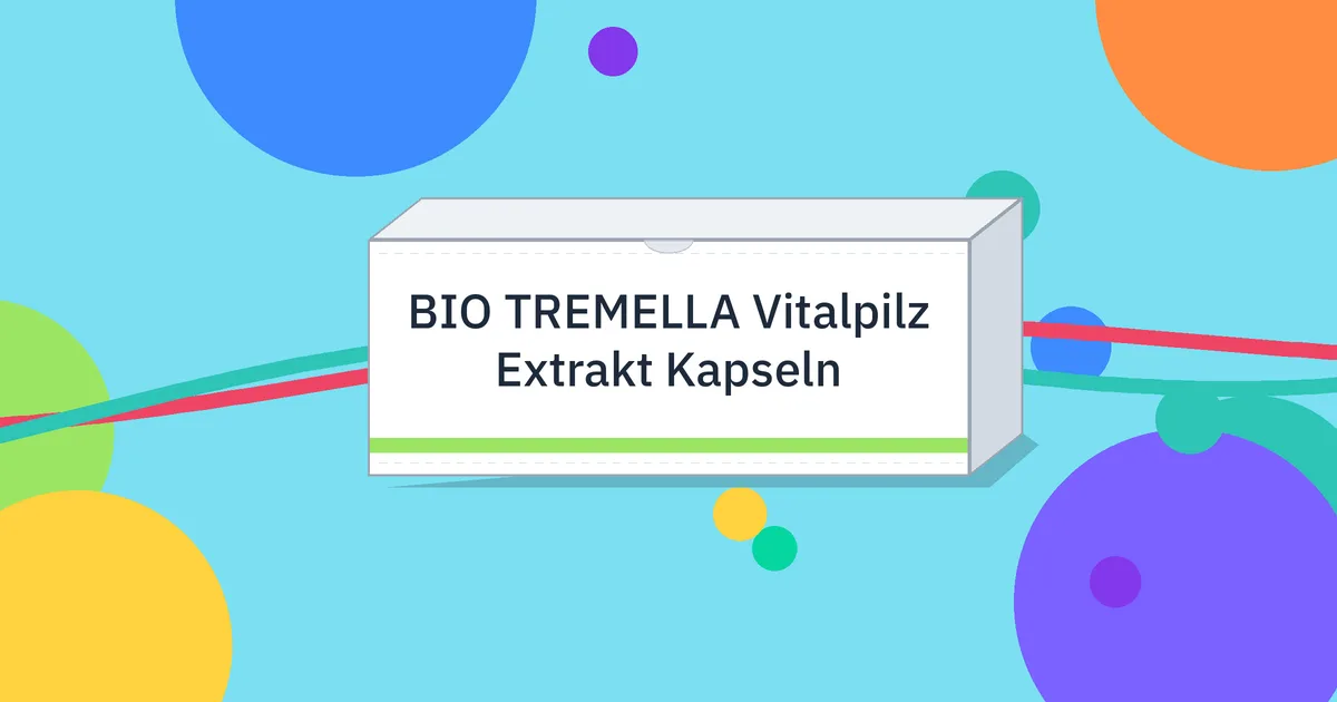 Symbolbild: Packung mit der Aufschrift BIO TREMELLA Vitalpilz Extrakt Kapseln (PZN 19810635) – Verfügbarkeit und Bezug in Apotheken in Frankfurt am Main