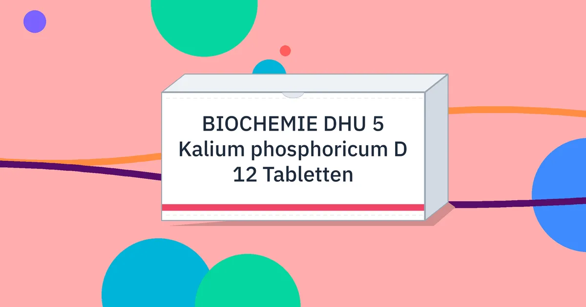 Symbolbild: Packung mit der Aufschrift BIOCHEMIE DHU 5 Kalium phosphoricum D 12 Tabletten (PZN 02580591) – Verfügbarkeit und Bezug in Apotheken in Frankfurt am Main