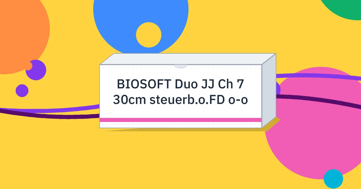 Symbolbild: Packung mit der Aufschrift BIOSOFT Duo JJ Ch 7 30cm steuerb.o.FD o-o (PZN 17510107) – Verfügbarkeit und Bezug in Apotheken in Frankfurt am Main