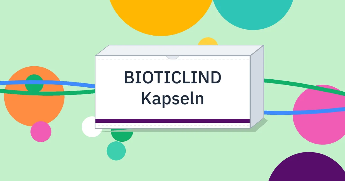 Symbolbild: Packung mit der Aufschrift BIOTICLIND Kapseln (PZN 16679991) – Verfügbarkeit und Bezug in Apotheken in Frankfurt am Main