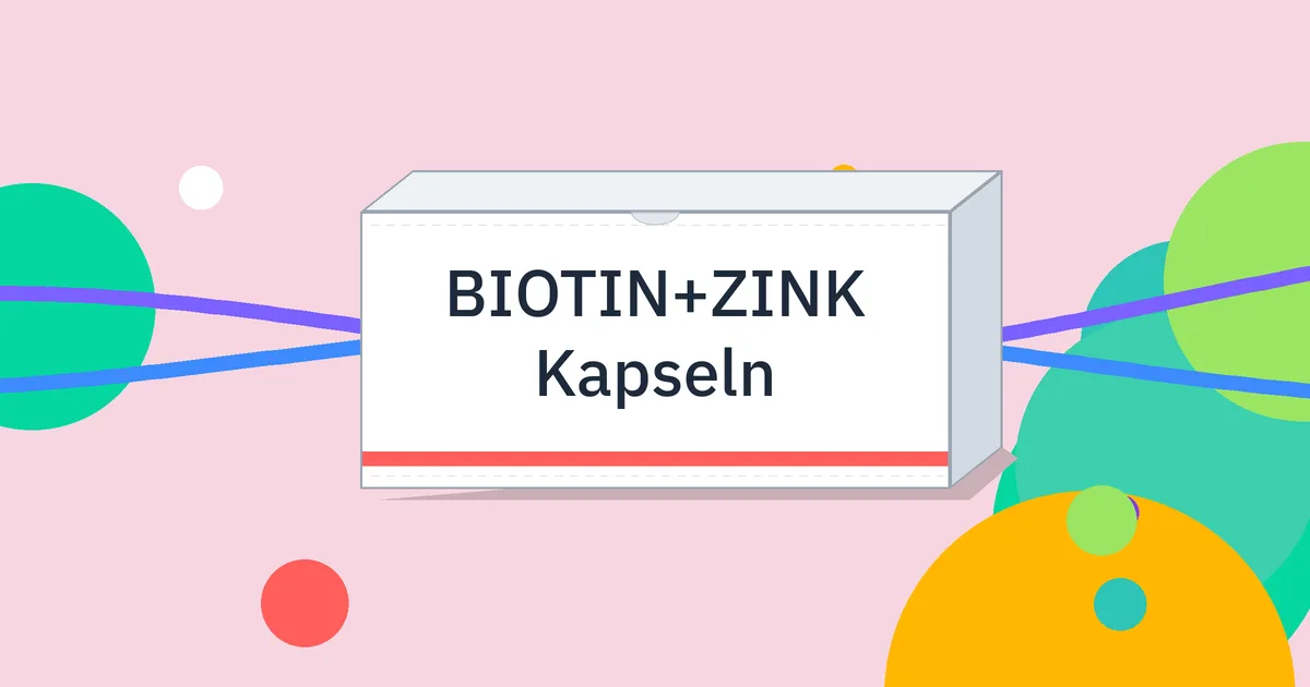 Symbolbild: Packung mit der Aufschrift BIOTIN+ZINK Kapseln (PZN 16363584) – Verfügbarkeit und Bezug in Apotheken in Frankfurt am Main