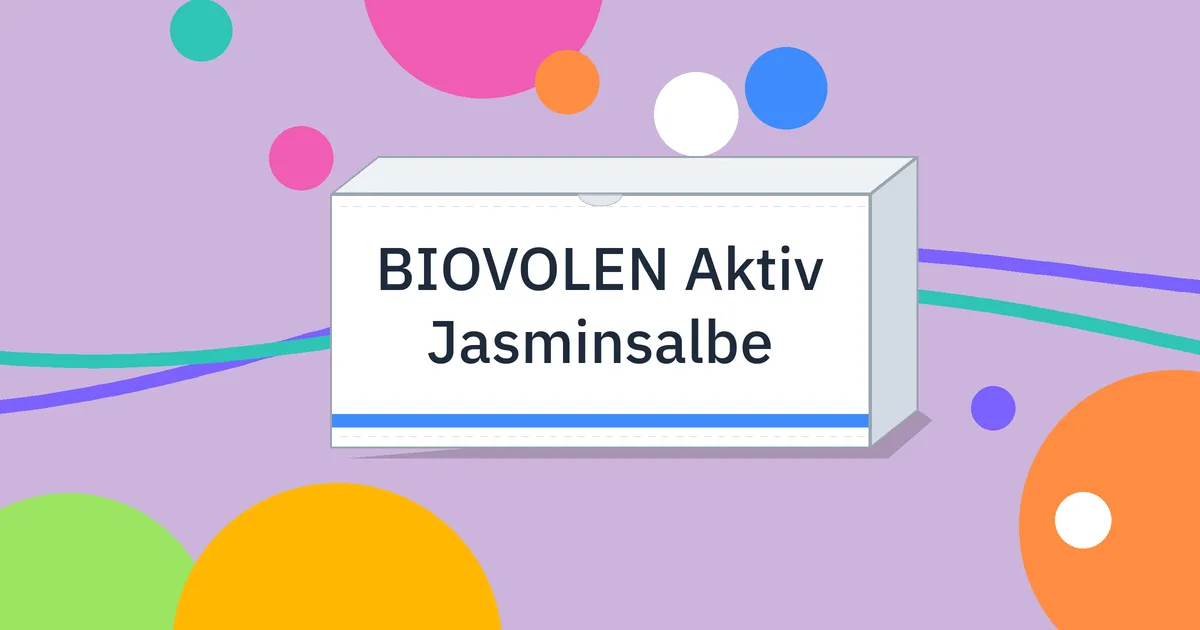 Symbolbild: Packung mit der Aufschrift BIOVOLEN Aktiv Jasminsalbe (PZN 19777323) – Verfügbarkeit und Bezug in Apotheken in Frankfurt am Main
