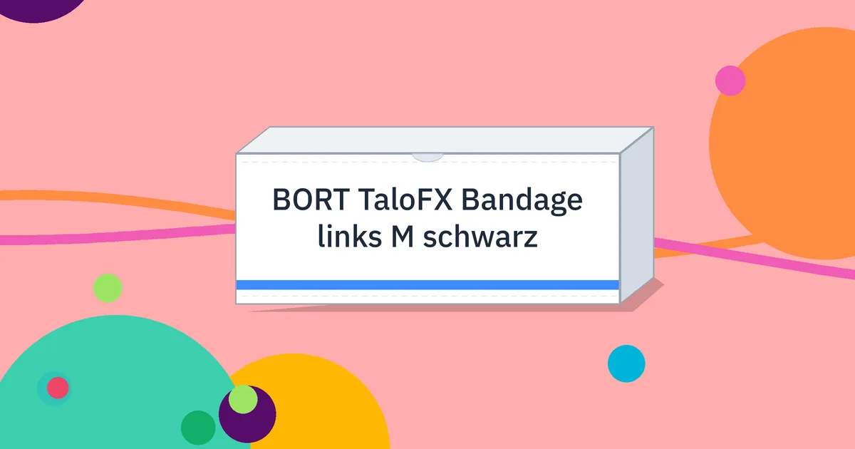 Symbolbild: Packung mit der Aufschrift BORT TaloFX Bandage links M schwarz (PZN 06084558) – Verfügbarkeit und Bezug in Apotheken in Frankfurt am Main