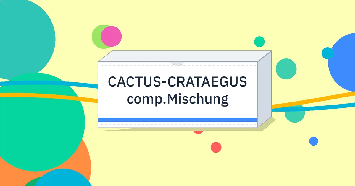 Symbolbild: Packung mit der Aufschrift CACTUS-CRATAEGUS comp.Mischung (PZN 15426868) – Verfügbarkeit und Bezug in Apotheken in Frankfurt am Main
