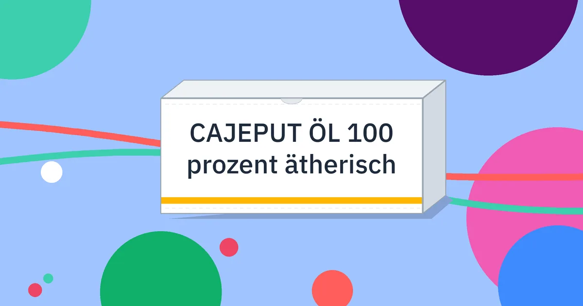 Symbolbild: Packung mit der Aufschrift CAJEPUT ÖL 100 prozent ätherisch (PZN 07205372) – Verfügbarkeit und Bezug in Apotheken in Frankfurt am Main