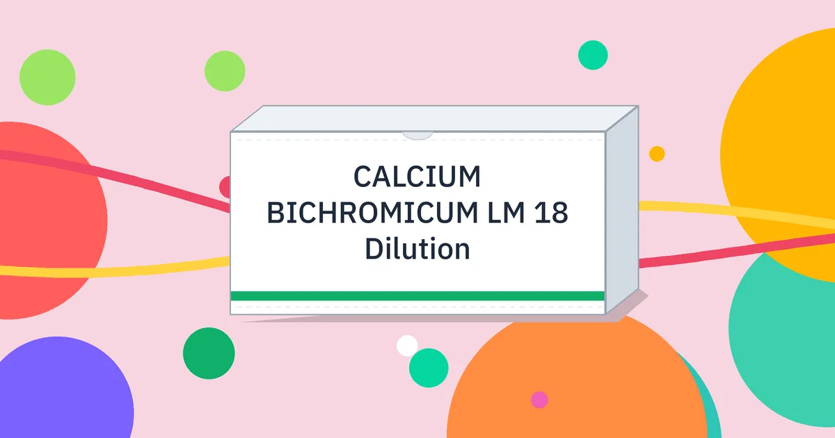 Symbolbild: Packung mit der Aufschrift CALCIUM BICHROMICUM LM 18 Dilution (PZN 13407453) – Verfügbarkeit und Bezug in Apotheken in Frankfurt am Main
