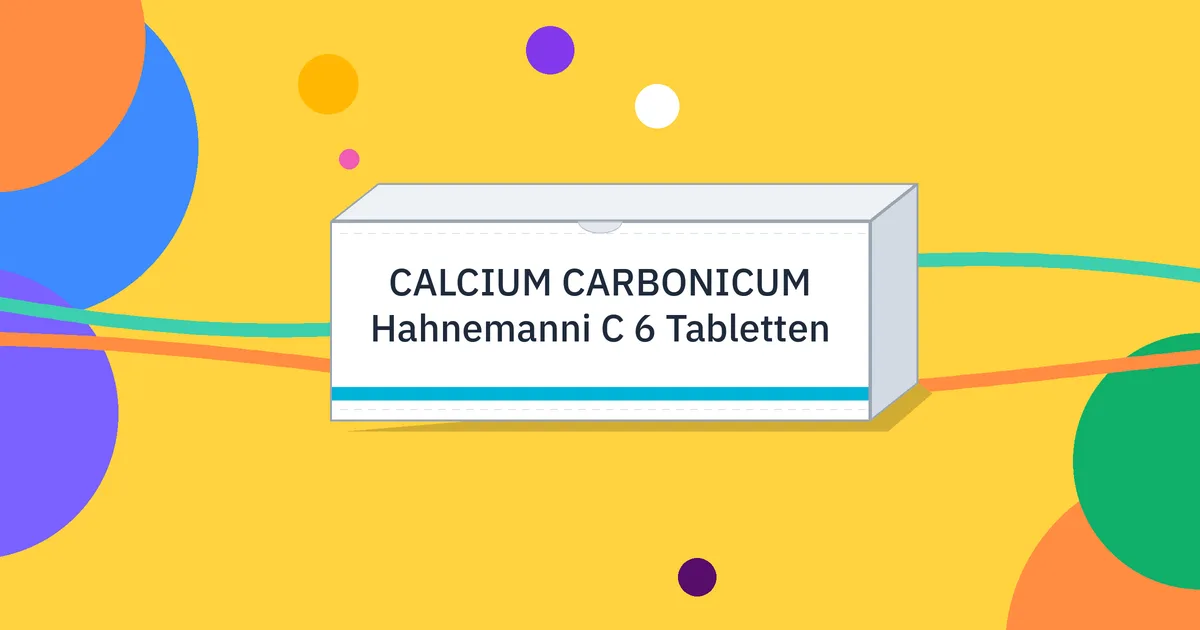 Symbolbild: Packung mit der Aufschrift CALCIUM CARBONICUM Hahnemanni C 6 Tabletten (PZN 04208878) – Verfügbarkeit und Bezug in Apotheken in Frankfurt am Main