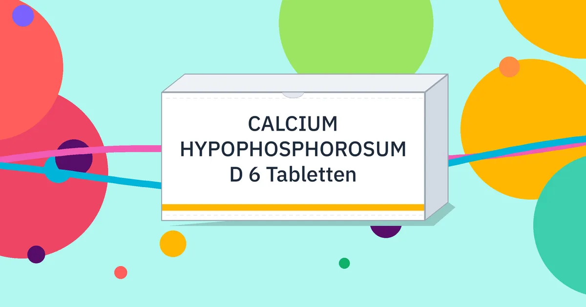 Symbolbild: Packung mit der Aufschrift CALCIUM HYPOPHOSPHOROSUM D 6 Tabletten (PZN 02126136) – Verfügbarkeit und Bezug in Apotheken in Frankfurt am Main